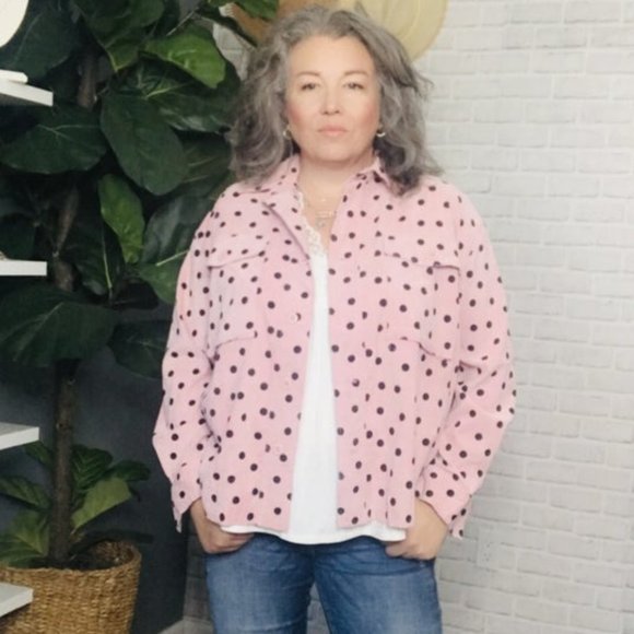 easel | Jackets & Coats | Easel Cord Polk A Dot Shacket S | Poshmark